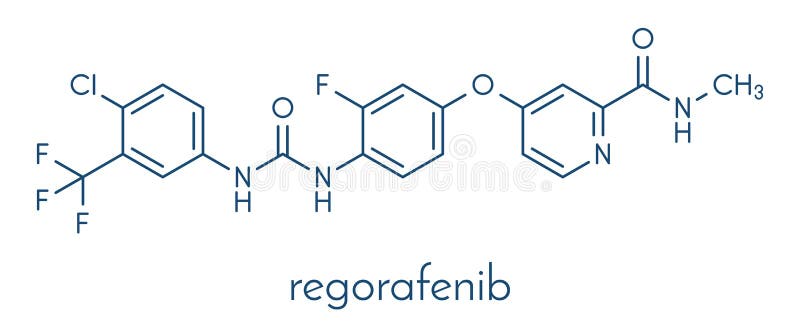 Regorafenib Cancer Drug Molecule. Skeletal Formula. Stock Vector ...