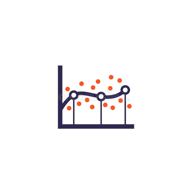 Regression Analysis Icon with Graph Stock Vector - Illustration of ...