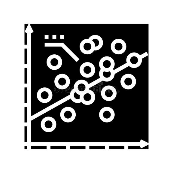 Regression Graph Machine Learning Glyph Icon Vector Illustration Stock ...