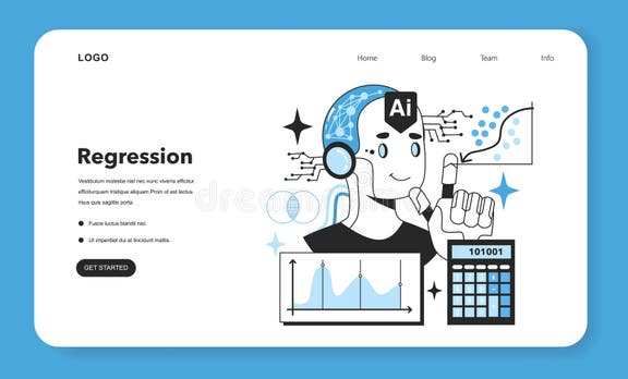 Regression Web Banner or Landing Page. Artificial Neural Network Stock ...