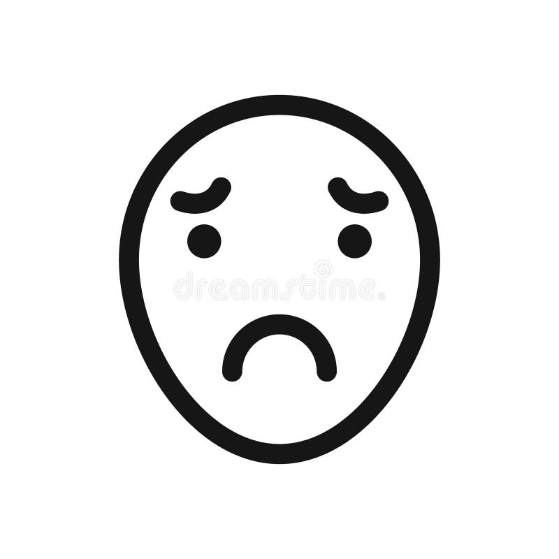 Regret Expression Icon Black Line Art Vector Logo Stock Vector ...