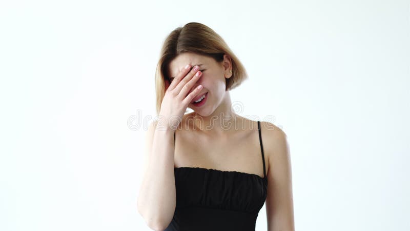 Facepalm Gesture Oops Shame Girl Face Loop Stock Footage Video Of