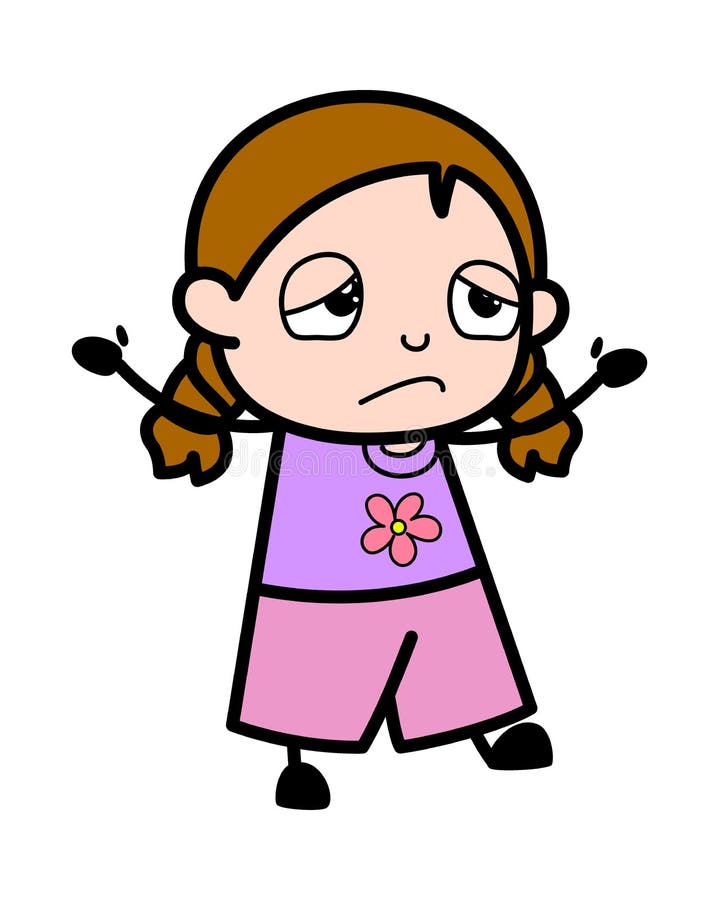 Regret Girl Cartoon stock illustration. Illustration of girl - 191428156