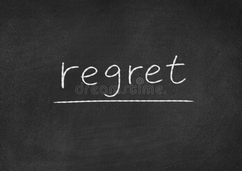 Regret photo stock. Image du craie, concept, texte, fond - 165607226