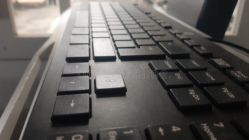 A Regular Black Computer Keyboard Stock Image - Image of view ...