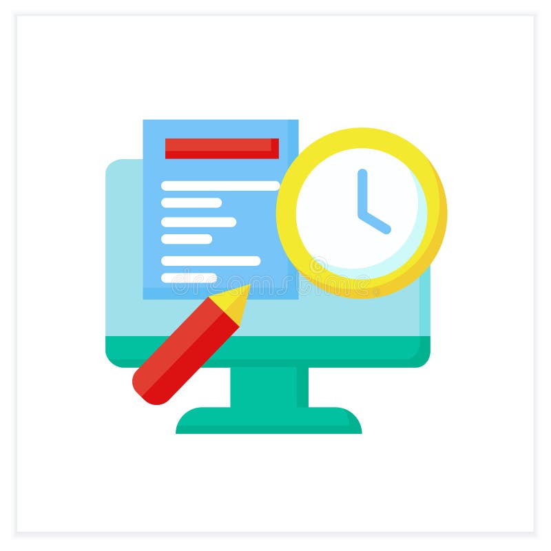 Regular Blog Post Flat Icon Stock Vector - Illustration of planning ...