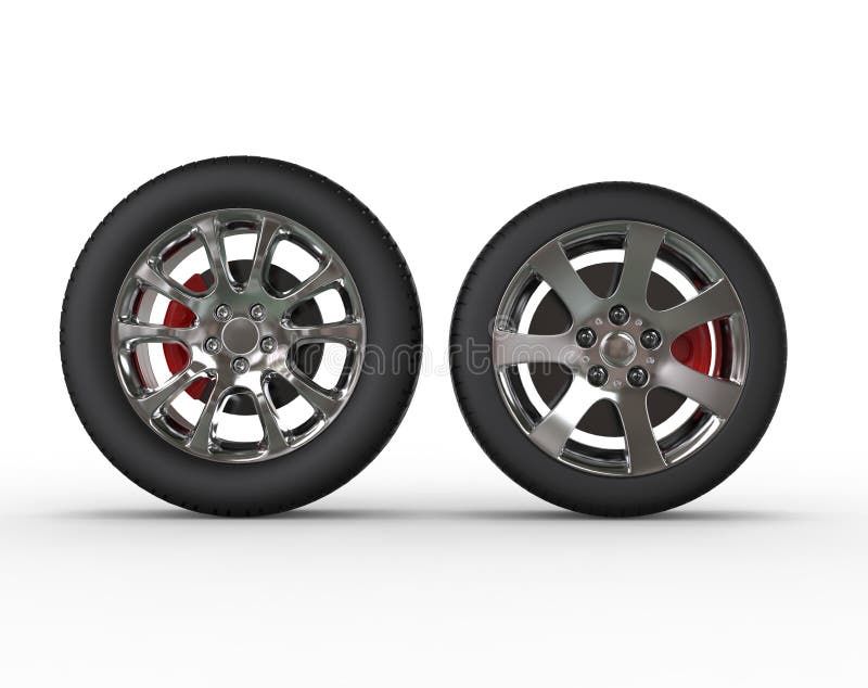 Regular Car Wheels - Front View Stock Illustration - Illustration of ...