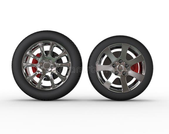 Regular Car Wheels - Front View Stock Illustration - Illustration of ...