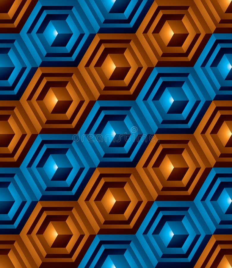 Regular Colorful Textured Endless Pattern with Three-dimensional Cubes ...