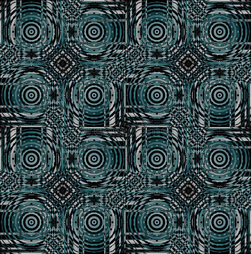 Regular Concentric Circles and Diamond Pattern Green Turquoise Gray ...