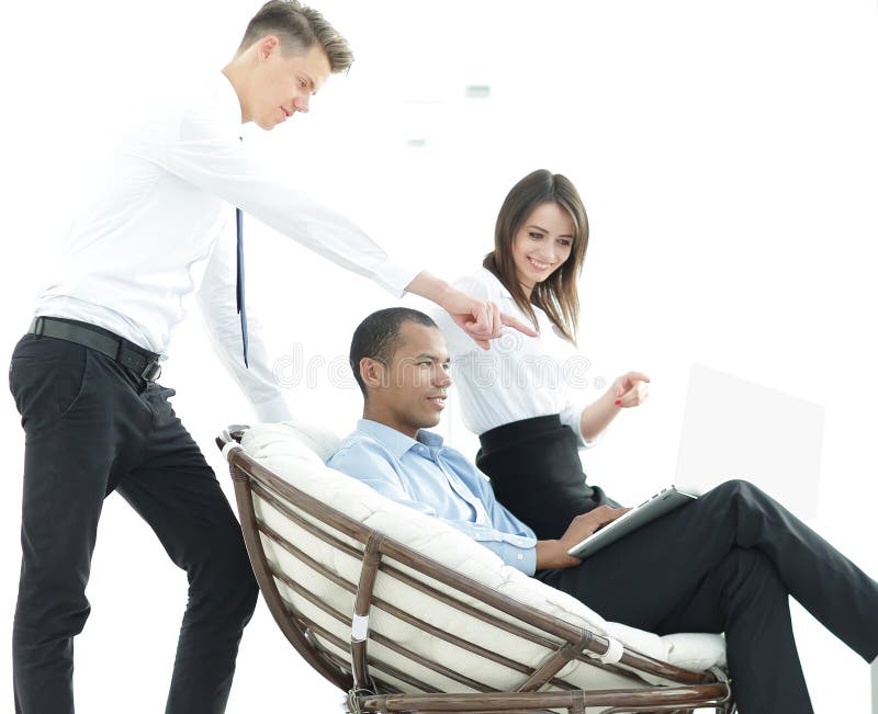 Regular Customer and Employees in a Modern Office Stock Image - Image ...