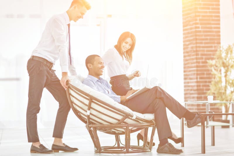 Regular Customer and Employees in a Modern Office Stock Photo - Image ...