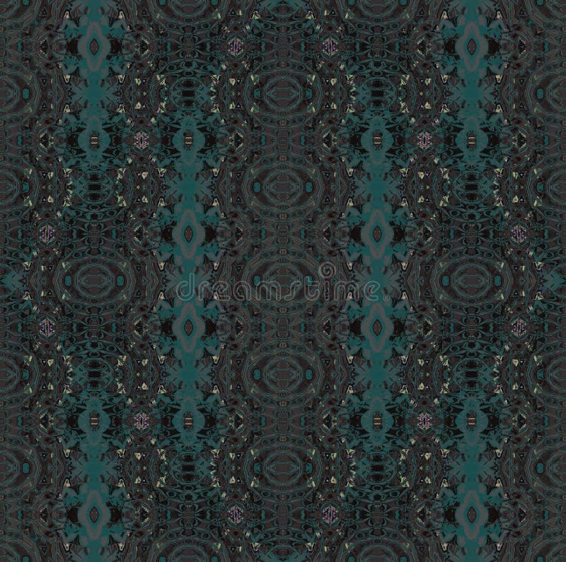 Regular Ellipses and Diamond Pattern Dark Brown Gray Turquoise ...