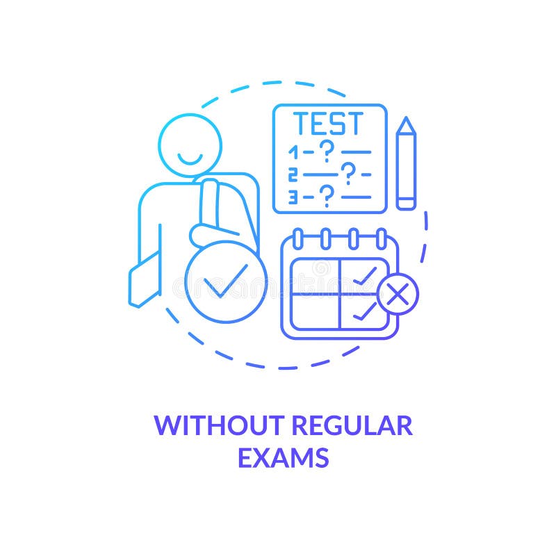 Without Regular Exams Blue Gradient Concept Icon Stock Vector ...
