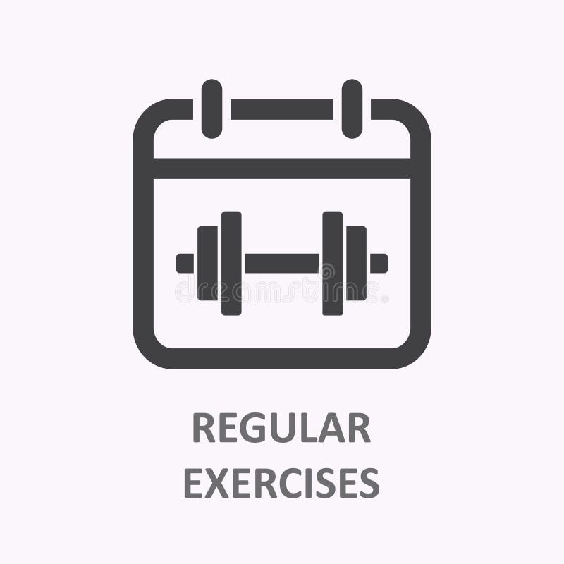 Regular Exercise Icon on White Background. Vector Illustration. Stock ...