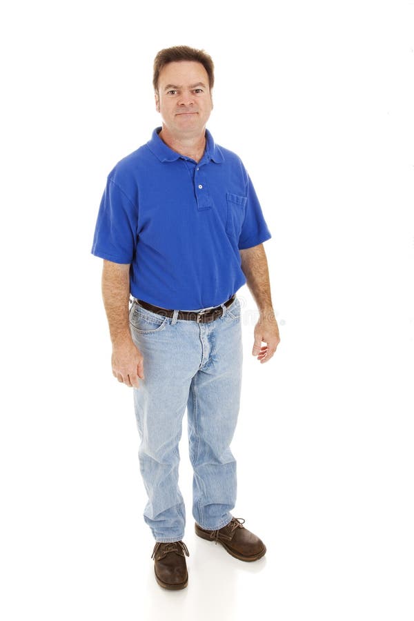 Casually Dressed Middle Aged Man Blue Stock Photos - Free & Royalty ...