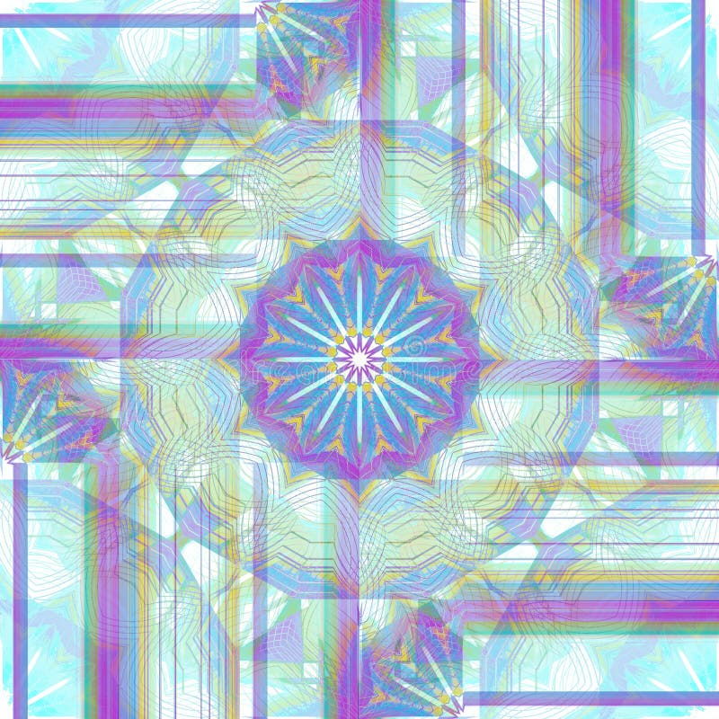 Regular Intricate and Delicate Ornamental Pattern Purple Light Blue ...