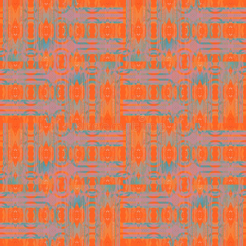 Regular Intricate Diamond Pattern Orange Lilac Turquoise Stock ...