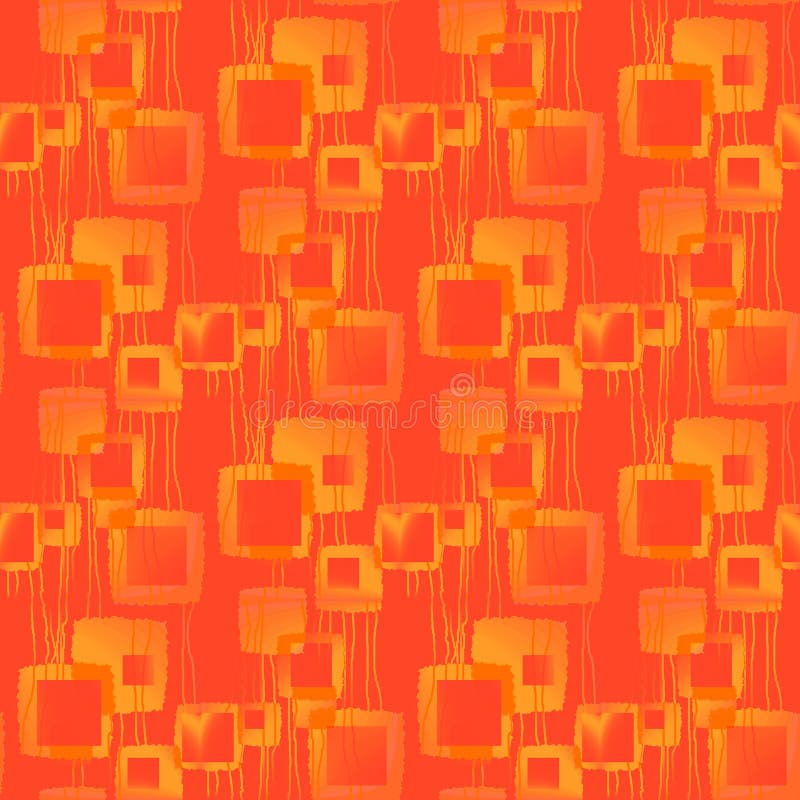 Regular Intricate Squares Pattern with Wavy Lines Yellow Orange ...