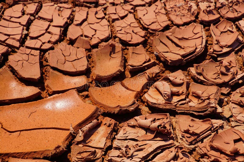 Regular Naturally Occurring Patterns in Red Mud Stock Image - Image of ...