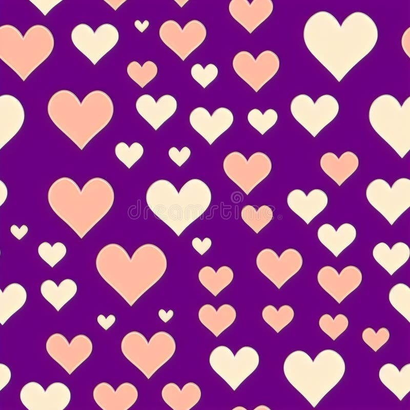 Regular Pattern on Violet Background, Seamless Hearts Pattern, Tileable ...