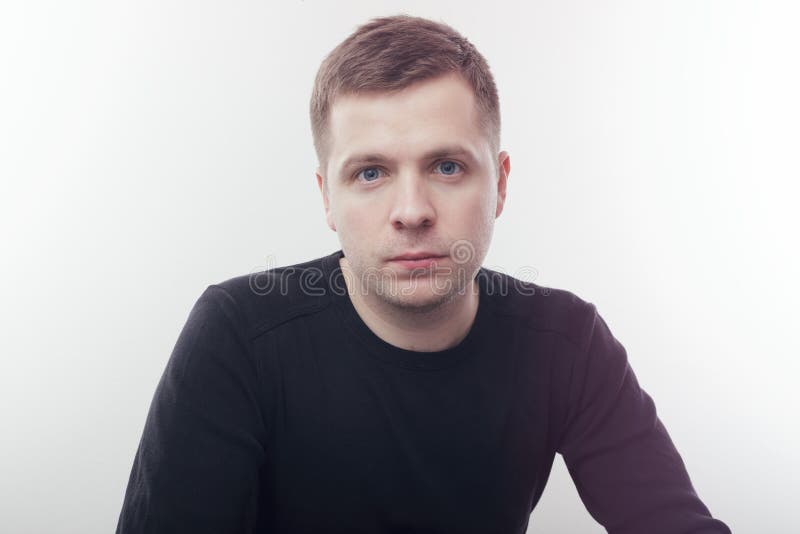 Regular Portrait of a Young White Man Stock Image - Image of white ...