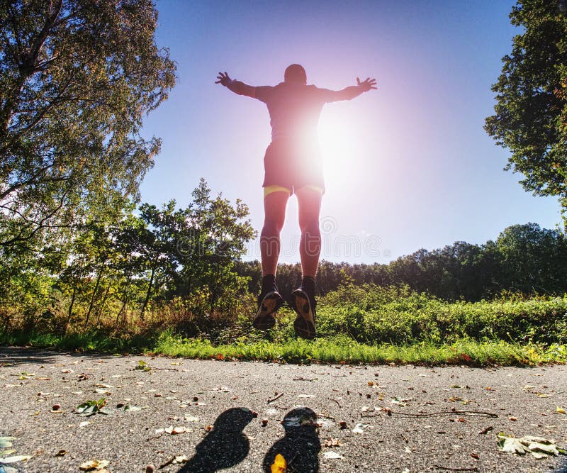 Regular Run through Park. Man Quickly Running on His Loop Stock Photo ...