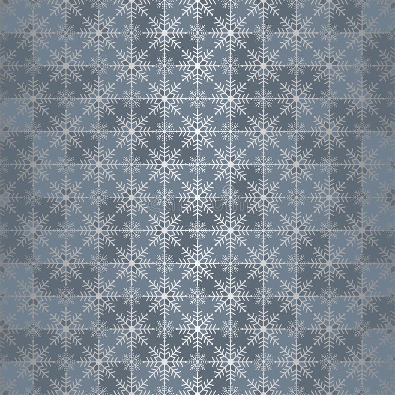 Regular Seamless Snowflake Texture on Greyish Blue Background. Stock ...
