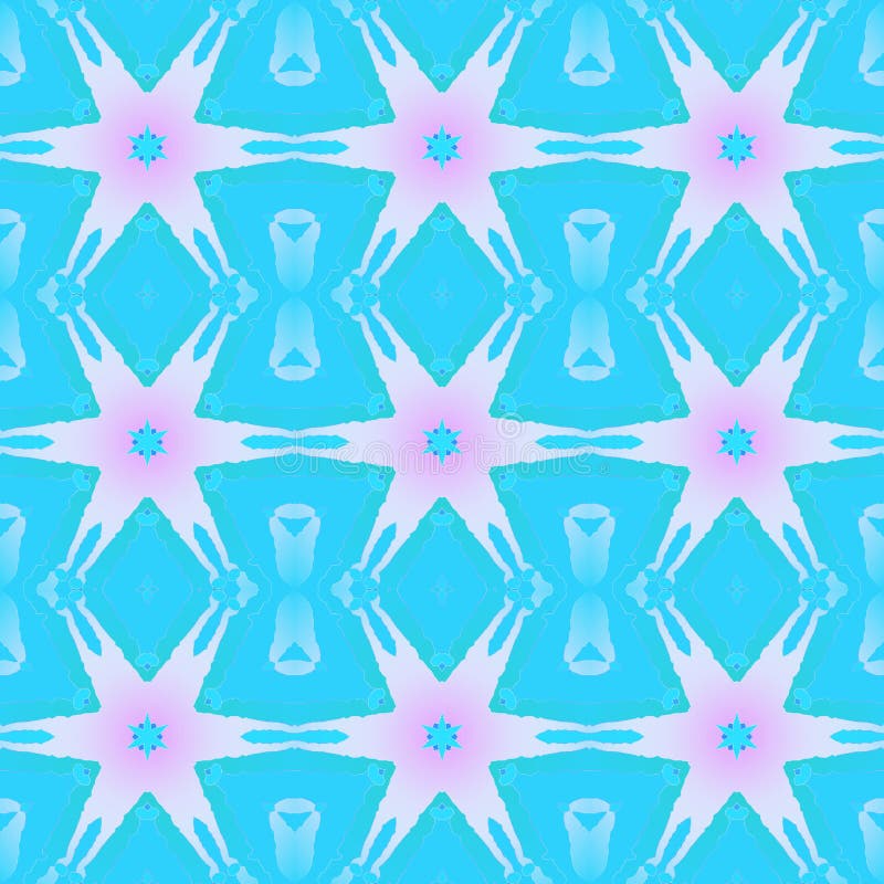 Regular Seamless Star Pattern Pink Turquoise Blue Stock Illustration ...