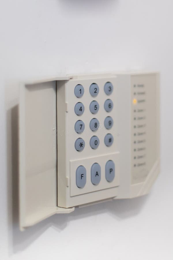 Home Security Alarm Keypad With Emergency Buttons Stock Image - Image ...