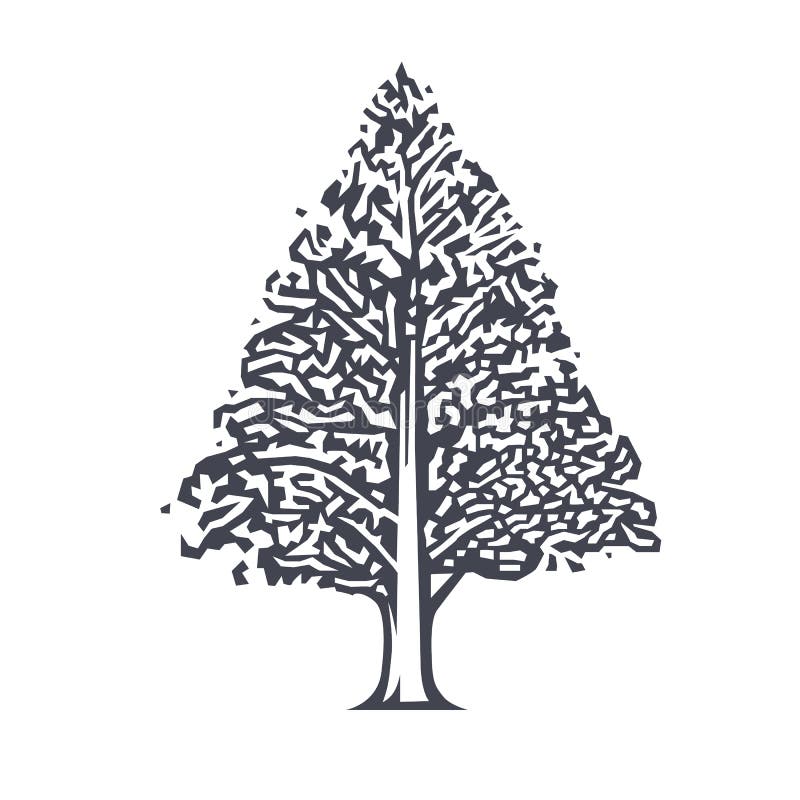 Regular Shaped Tree Illustration Stock Vector - Illustration of branch ...