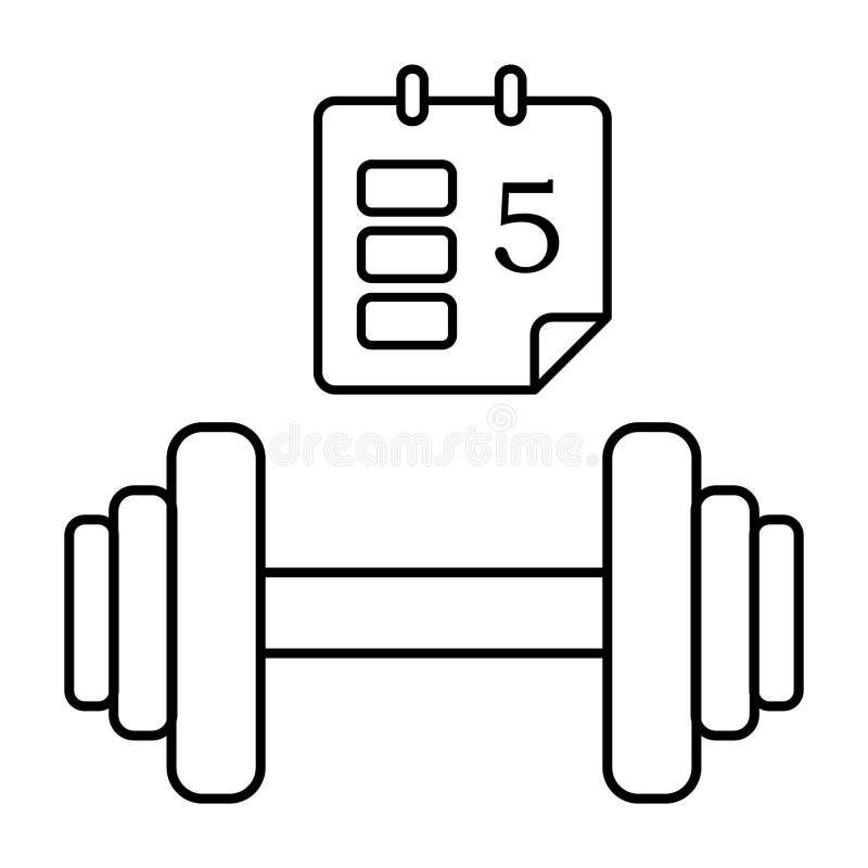 Regular Sport Exercises Icon in Line Style. Planner Stock Vector ...