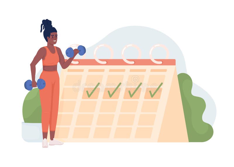 Regular Training Schedule 2D Vector Isolated Illustration Stock Vector ...