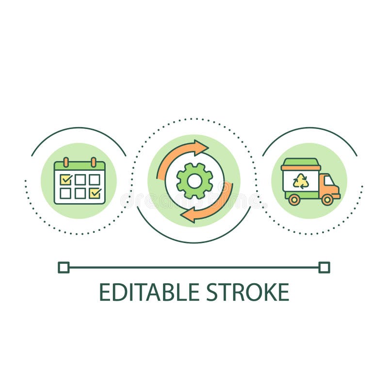 Regular Waste Collection Loop Concept Icon Stock Vector - Illustration ...
