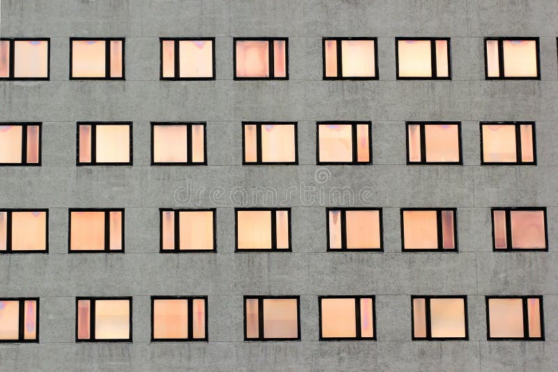 Regular Windows Pattern on Facade of a Building Stock Photo - Image of ...