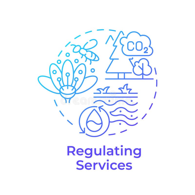 Regulating Services Blue Gradient Concept Icon Stock Illustration ...