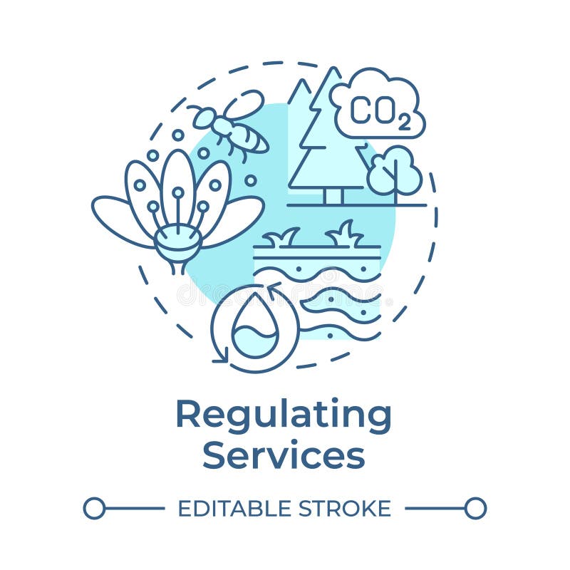 Regulating Services Soft Blue Concept Icon Stock Illustration ...