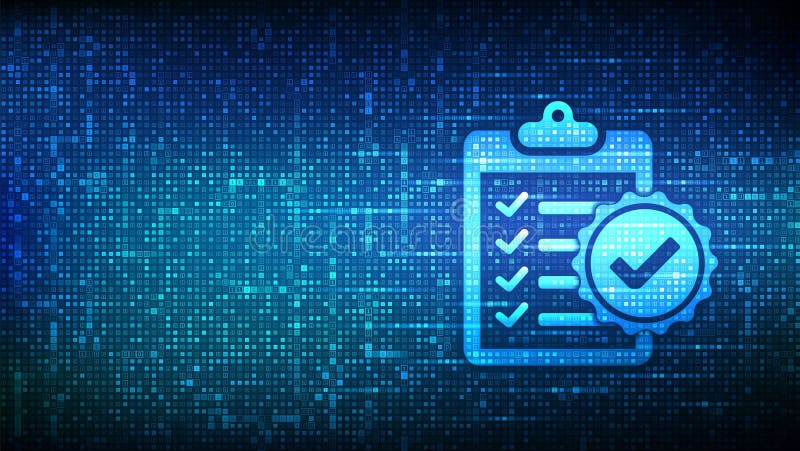 Regulation Compliance Icon Made with Binary Code. Reg Tech Financial ...