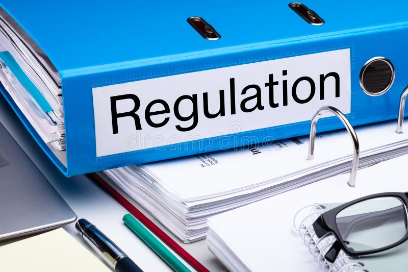 Compliance and Regulation Folder on Office Desk Stock Photo - Image of ...