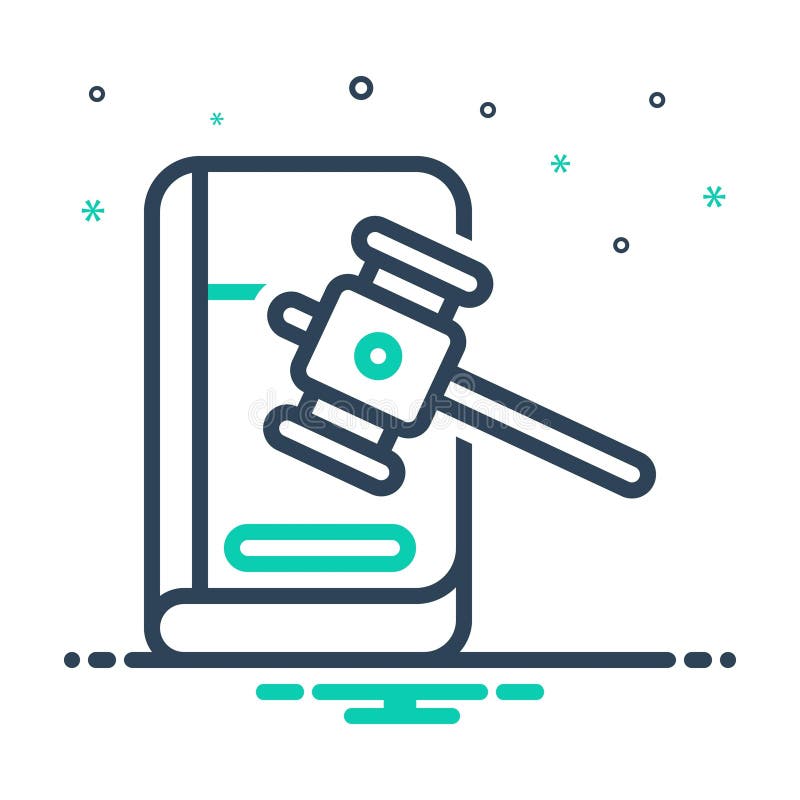 Mix Icon for Law, Hammer and Legal Stock Vector - Illustration of shape ...