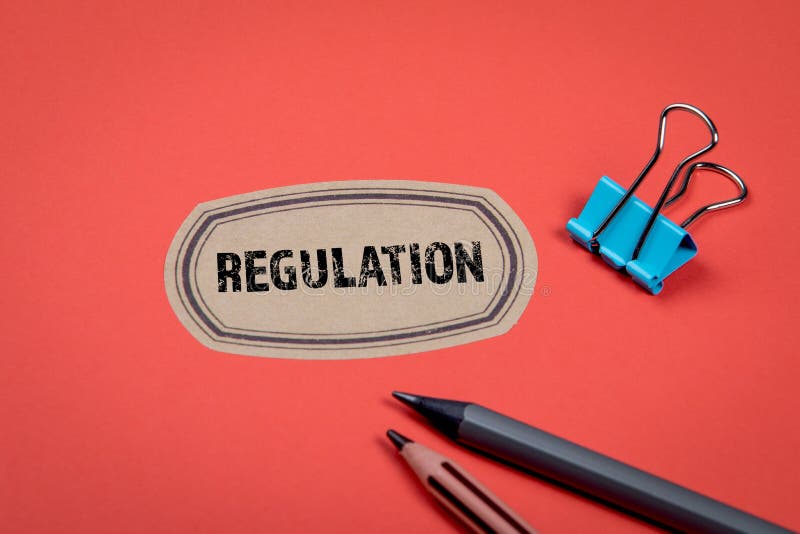 REGULATION. Red Notes and Documents Folder Stock Photo - Image of ...