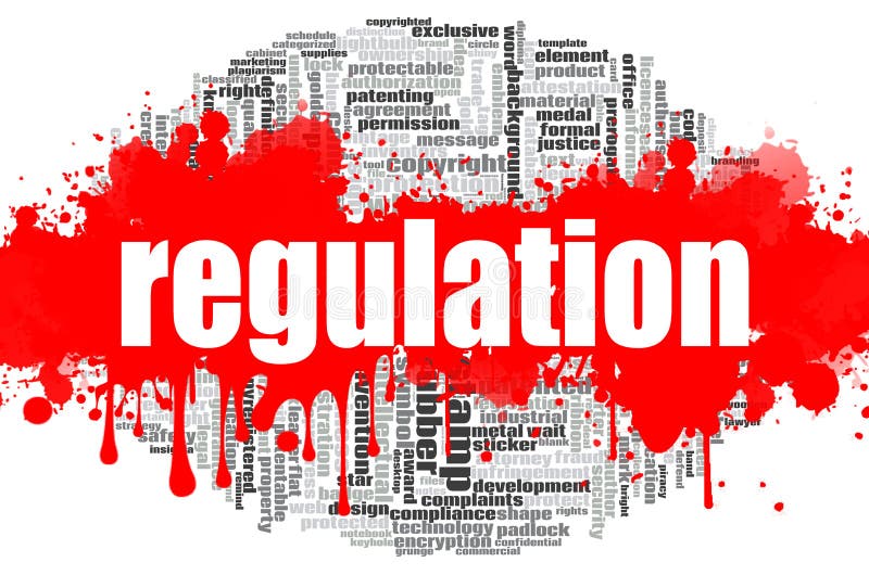 Regulation word cloud stock illustration. Illustration of requirement ...