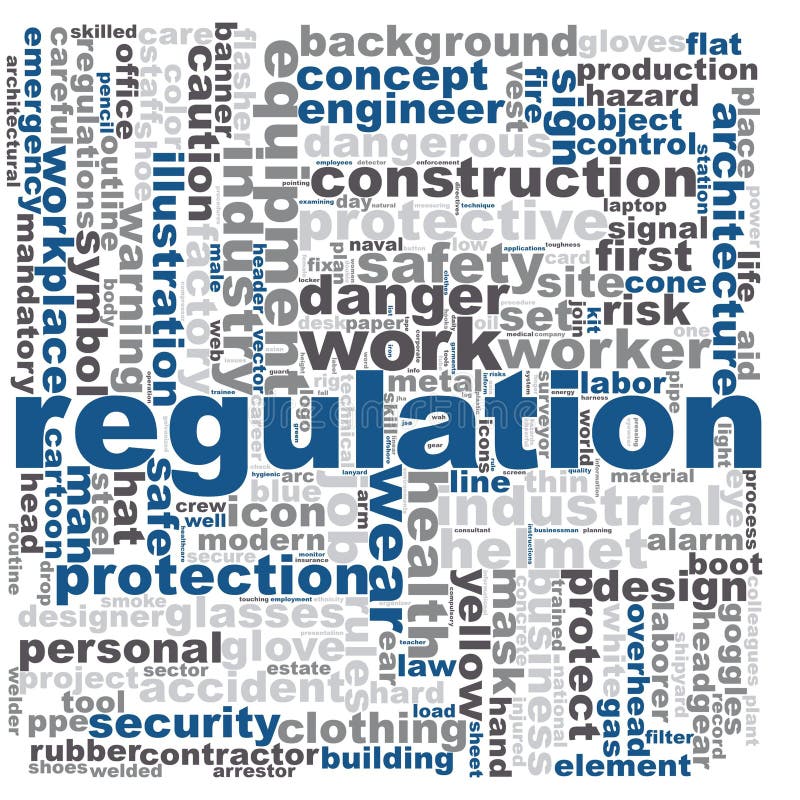 Regulation word cloud stock illustration. Illustration of typography ...