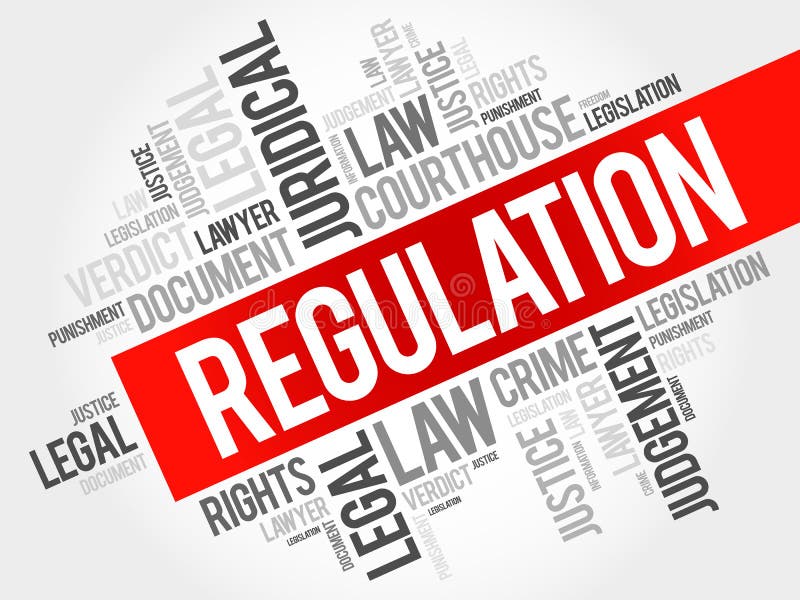 Regulation word cloud stock illustration. Illustration of state - 206260076