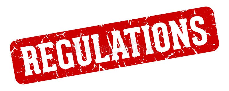Regulations Rectangular Sign. Regulations Stamp Stock Vector ...