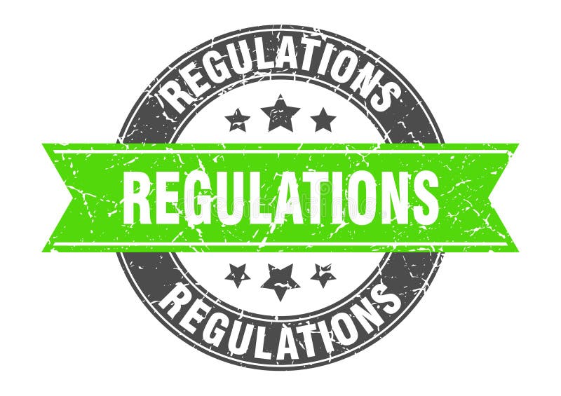 Regulations Round Stamp with Ribbon. Label Sign Stock Vector ...