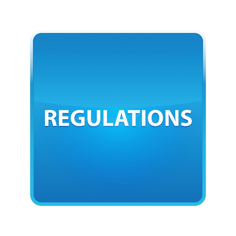 Regulations Shiny Blue Square Button Stock Illustration - Illustration ...