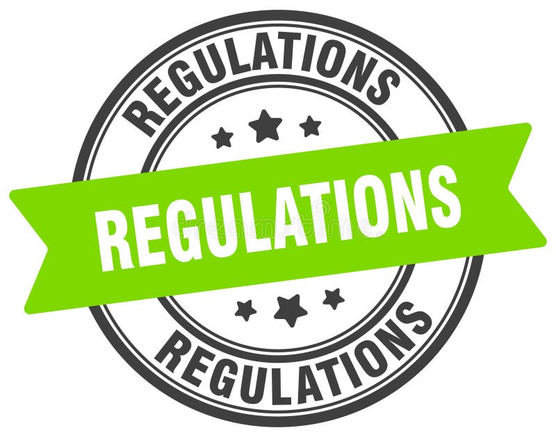 Regulations Stamp. Regulations Label on Transparent Background. Round ...