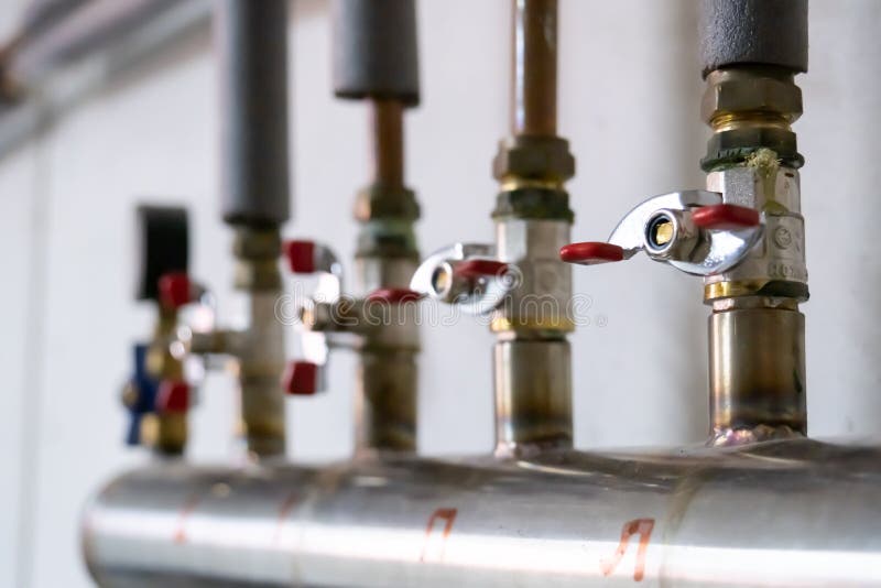 Regulator on Pipes. Switch, Water Switch. a Handle that Blocks the ...