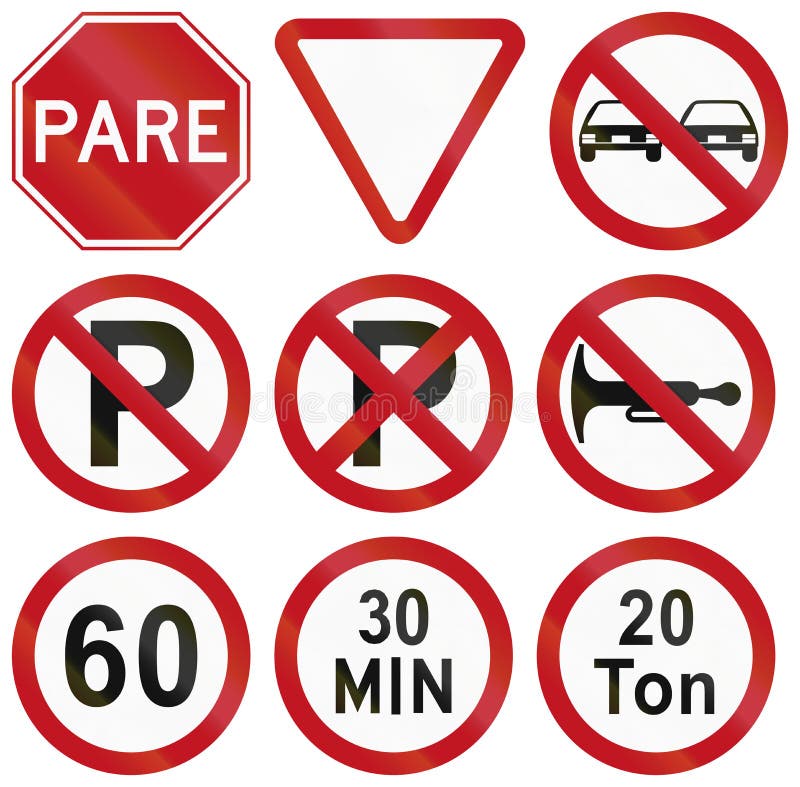 Regulatory Road Signs in Colombia Stock Illustration - Illustration of ...